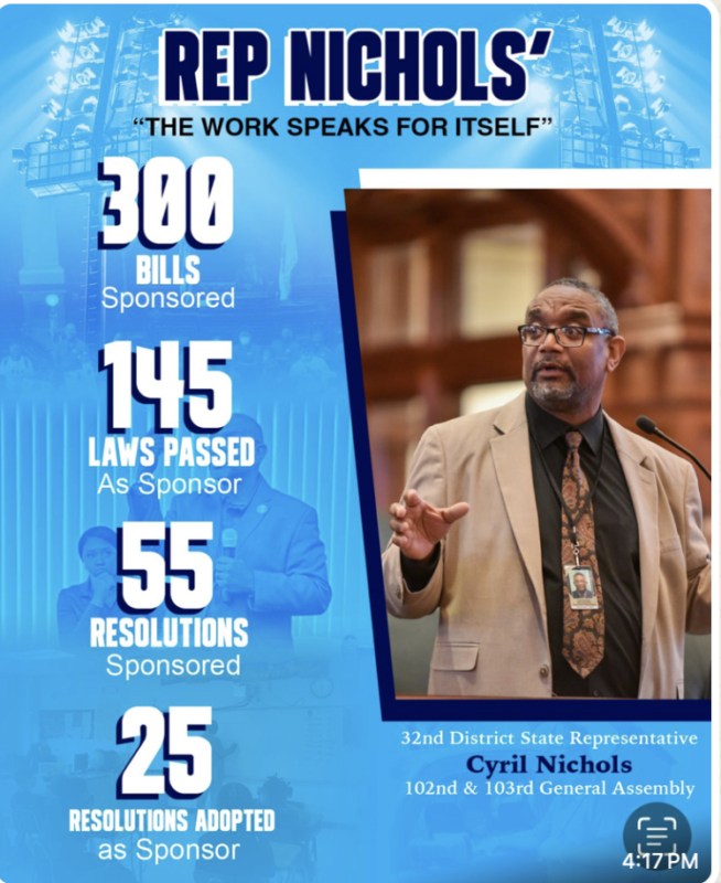 Illinois Legislature honors State Rep. Cyril Nichols in tribute ...