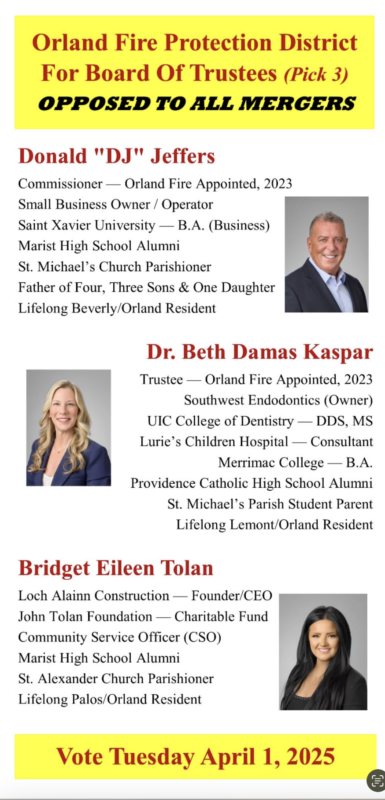 Independent Candidates for Orland Fire Protection District announce ...
