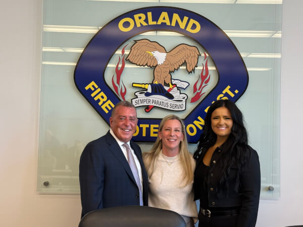 Trustee Donald “DJ” Jeffers, Board President Beth Damas Kaspar, Trustee ...