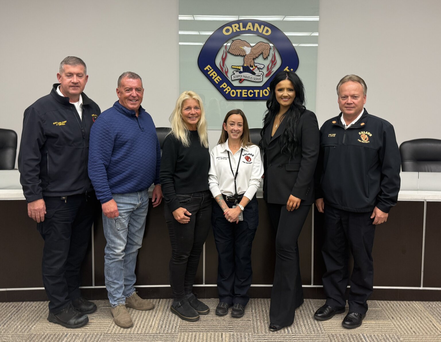 Dep Chief John Purtill, Trustees DJ Jeffers and Tina Zekich, Dispatch ...
